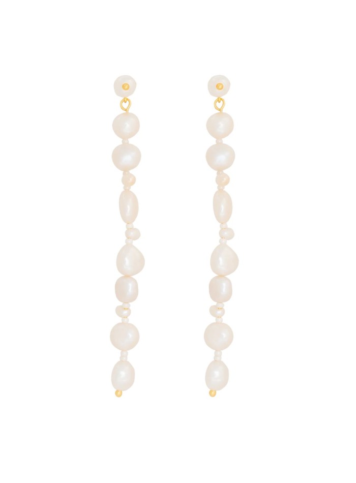 Long pearl party earrings