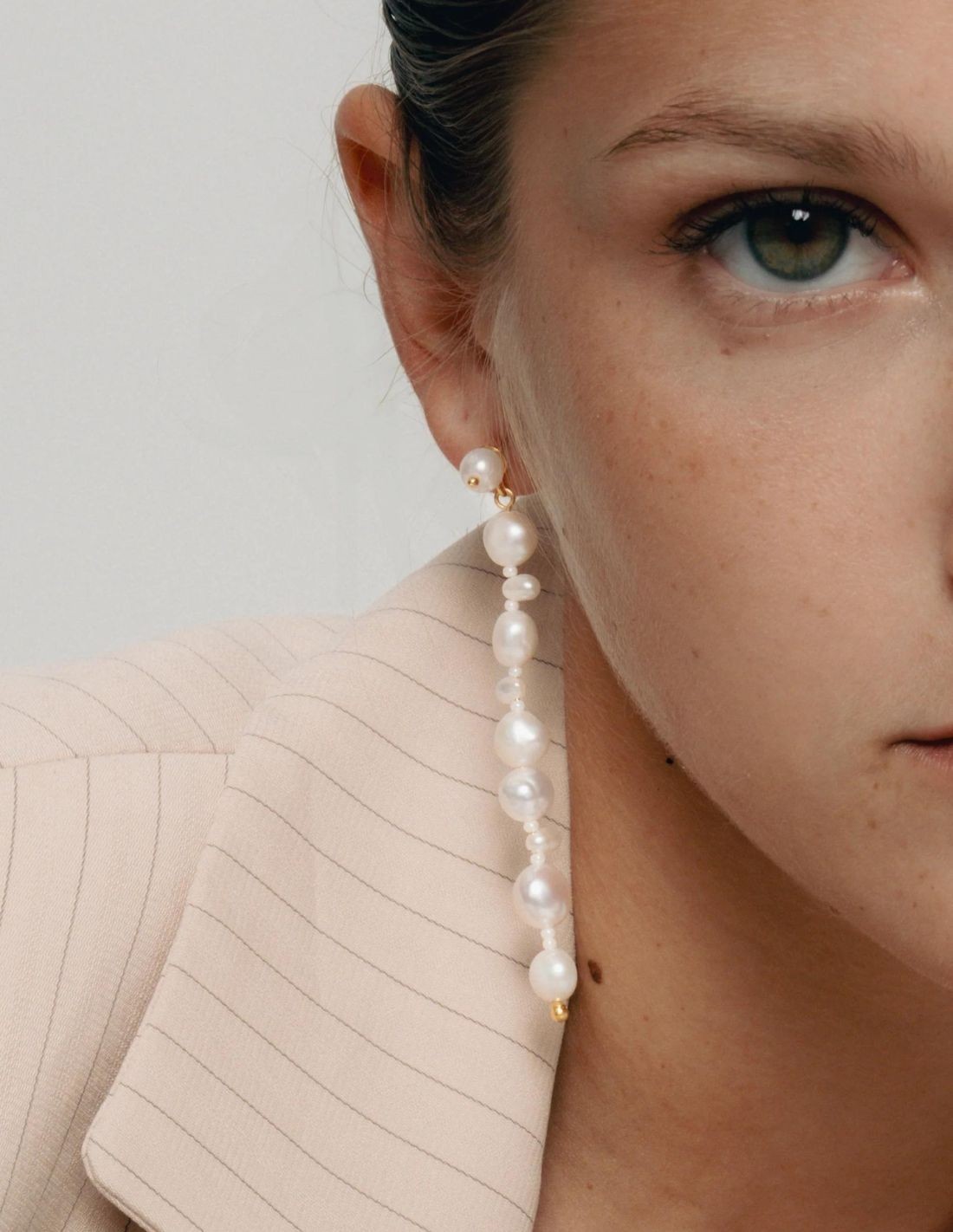 Long pearl party earrings