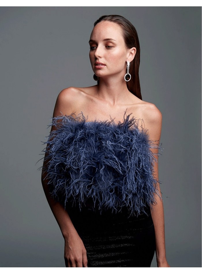 Long ostrich feather top | INVITADISIMA