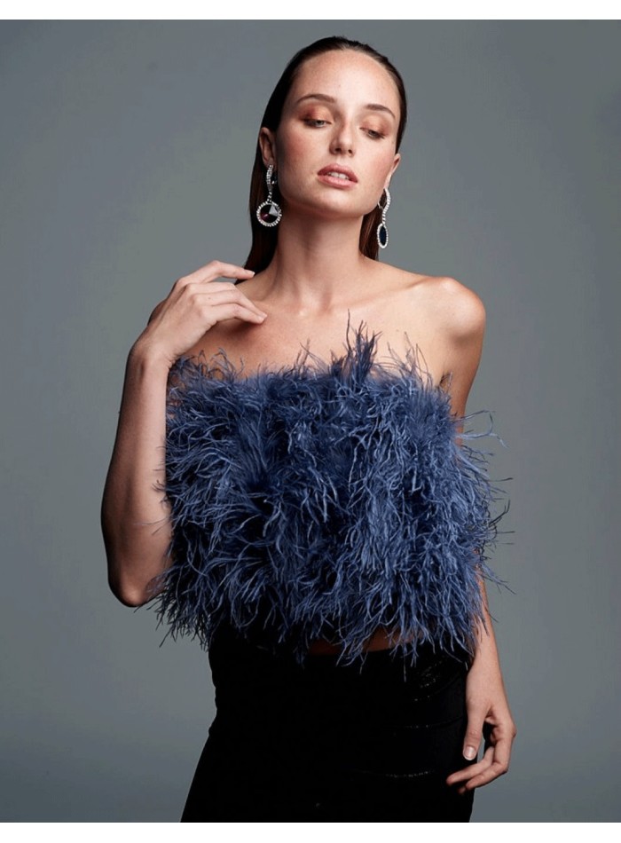 Long ostrich feather top | INVITADISIMA