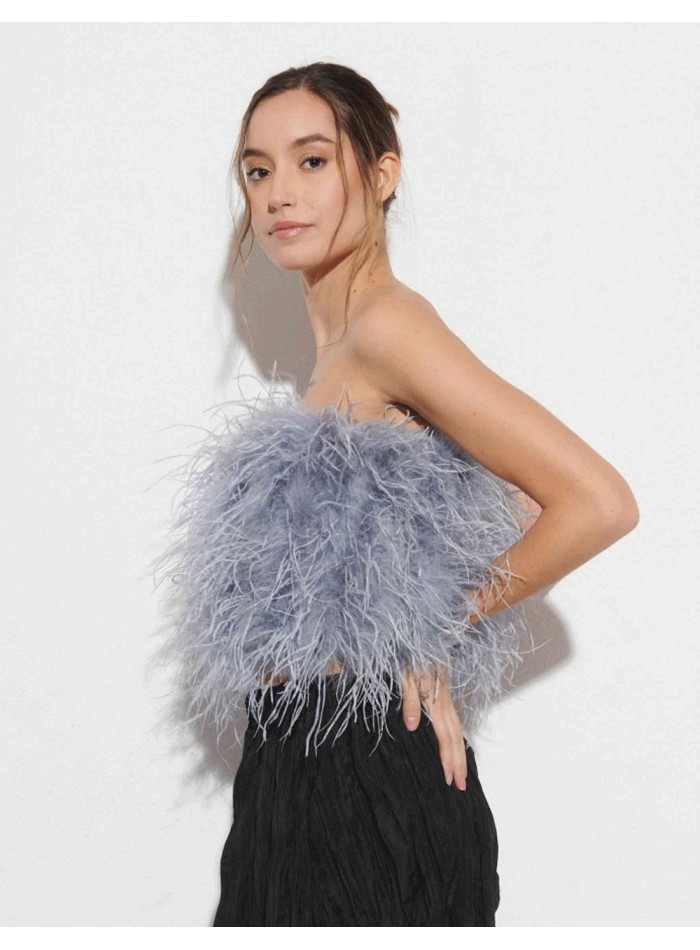 Long ostrich feather top | INVITADISIMA