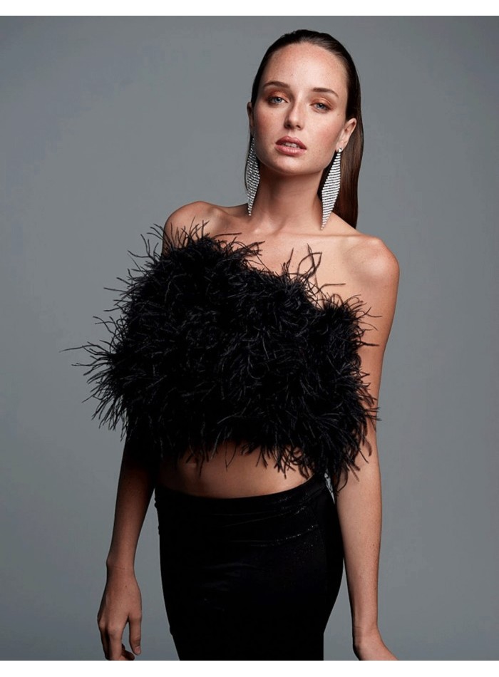 Long ostrich feather top | INVITADISIMA