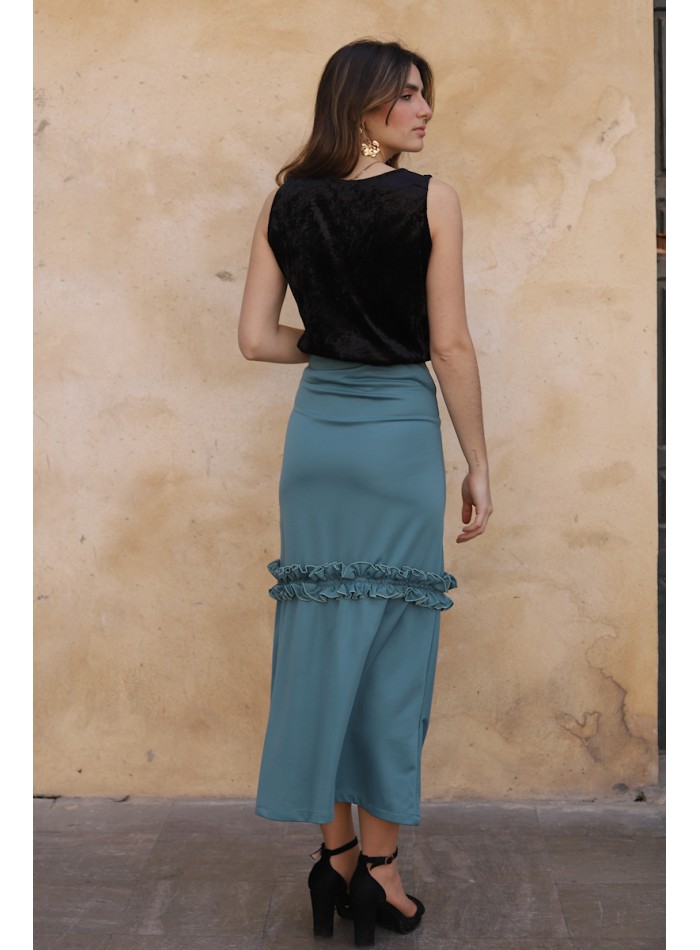 Falda larga con carrucha | INVITADISIMA