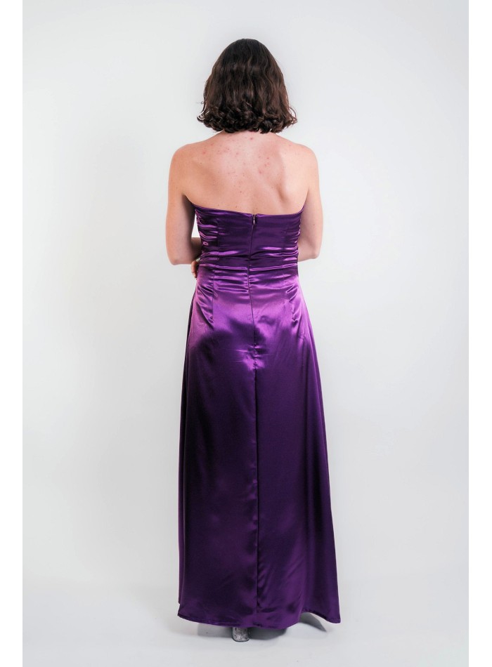 Long strapless purple dress : INVITADISIMA