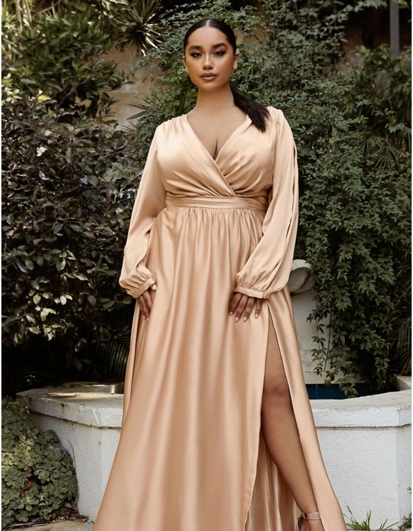 Robe guarantee longue en satin
