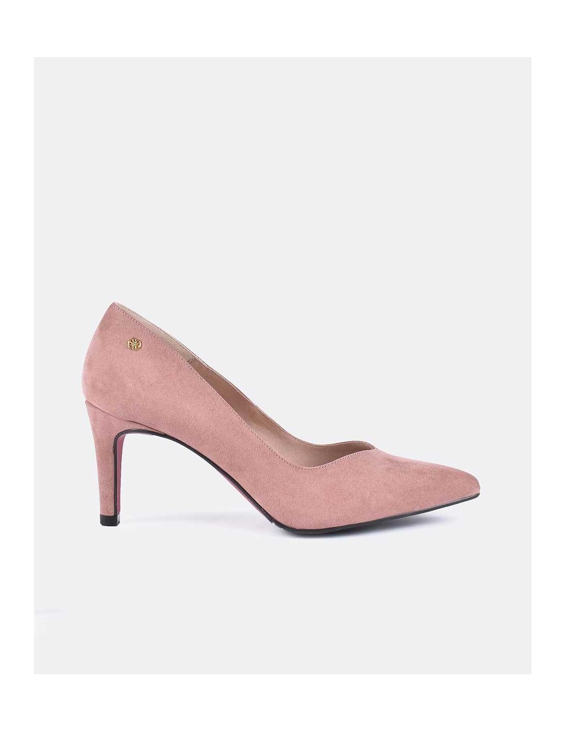 Zapato de invitada en ante rosa palo para bodas | INVITADISIMA